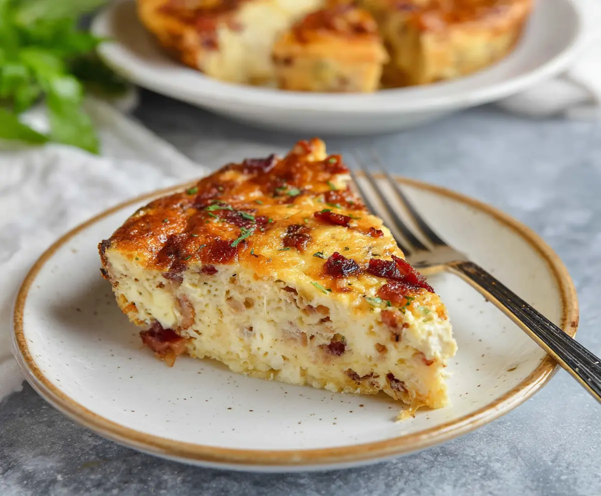 Crustless Bacon & Cheese Quiche Recipe | Easy & Delicious