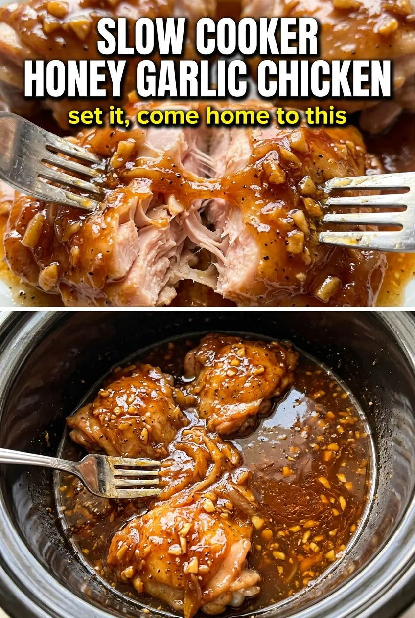 Honey Garlic Slow Cooker Chicken Thighs
